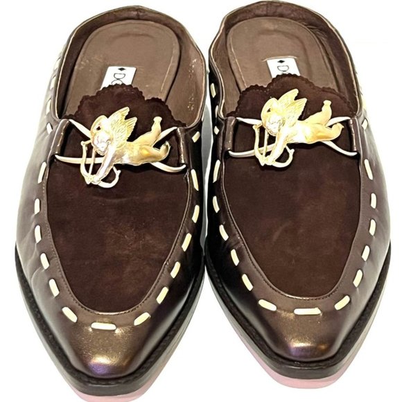 Donald J. Pliner | Shoes | Vintage Donald J Pliner Brown Suede Gold ...